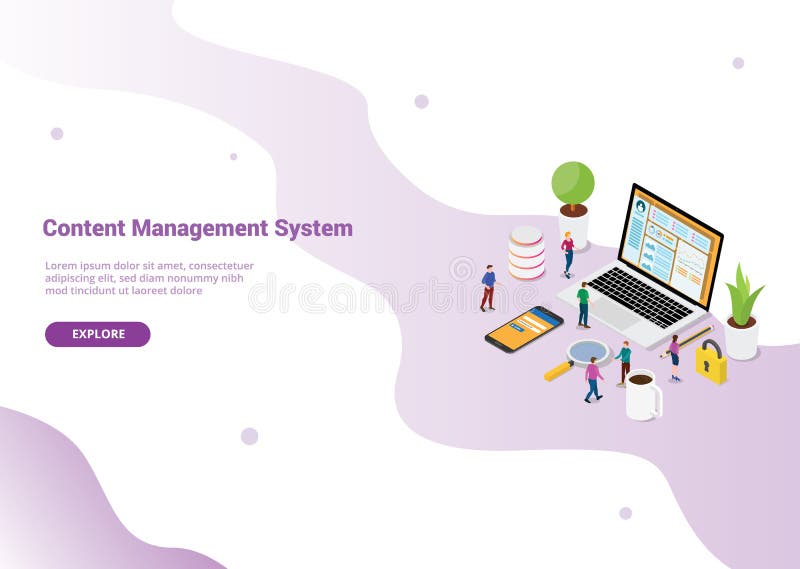 Cms Content Management System Concept with Laptop and Website Page with ...