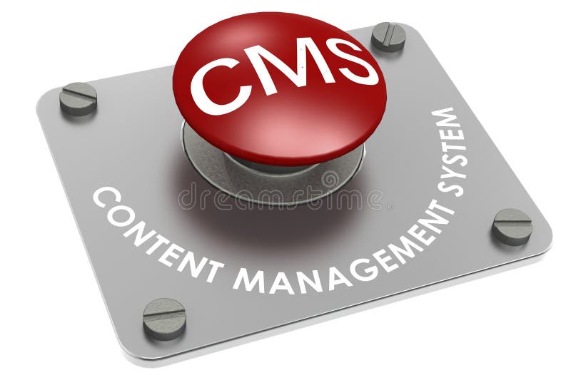 CMS for Content Management System Red Button Stock Illustration ...