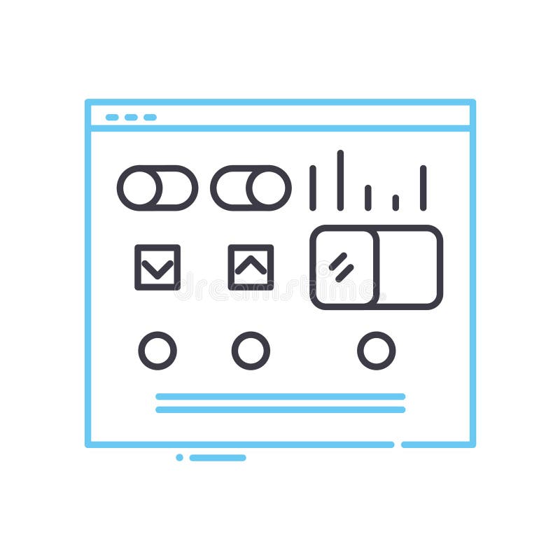 CMS Dashboard Line Icon, Outline Symbol, Vector Illustration, Concept ...