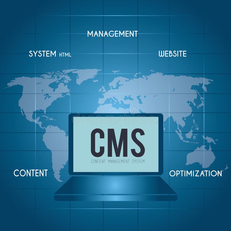 CMS Design Over Blue Background Vector Illustration Stock Vector ...
