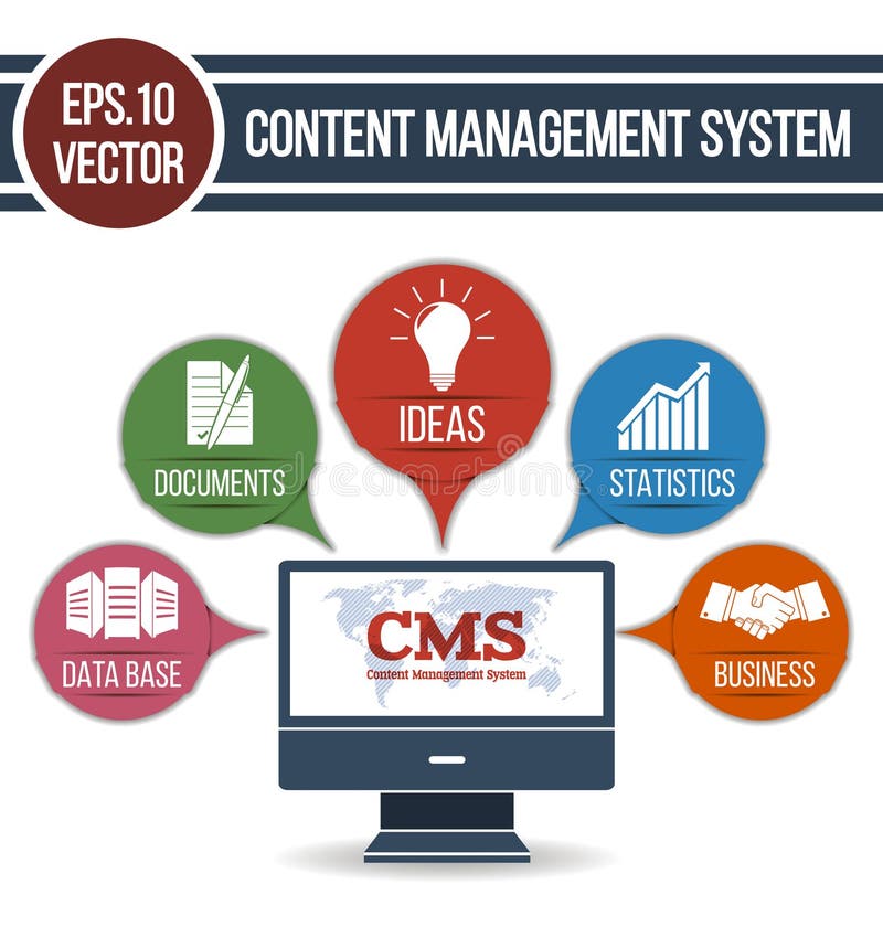 CMS Design Over White Background Stock Vector - Illustration of online ...