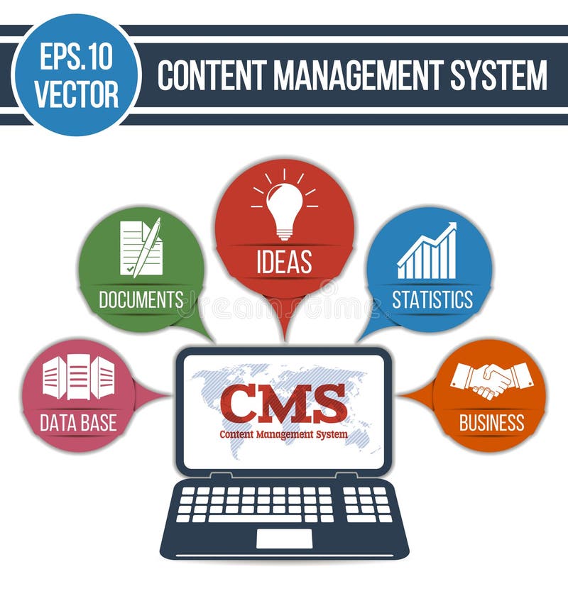 CMS Design Over White Background. Stock Vector - Illustration of ...