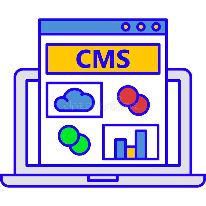 CMS Flat Icon, Conversion Vector Online Management Stock Vector ...
