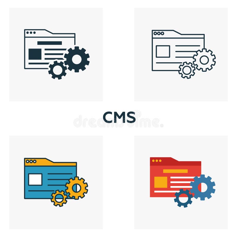 Cms Content Management System Web Icons Stock Illustrations – 144 Cms ...