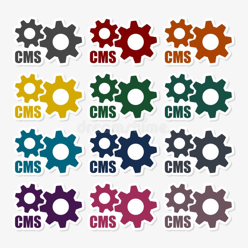 Cms icon set stock vector. Illustration of isolated - 126653302