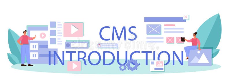 CMS Introduction Typographic Header. Content Management System Stock ...