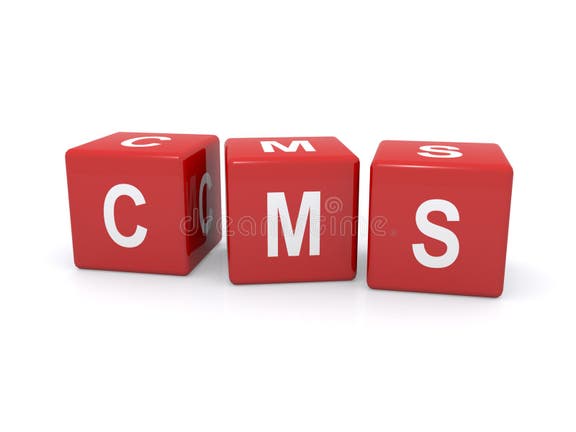 CMS letter cubes stock photo. Image of white, illustrated - 35333362