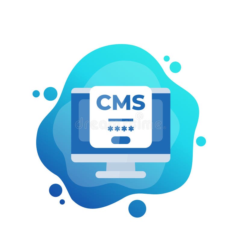 CMS Login Icon, Content Management System Stock Illustration ...