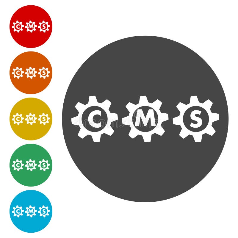 CMS settings icon stock vector. Illustration of circle - 138630204