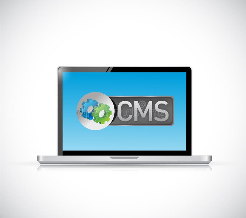 Cms Sign Laptop Illustration Design Stock Illustration - Illustration ...