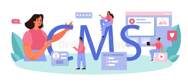 CMS Typographic Header. Content Management System Stock Vector ...