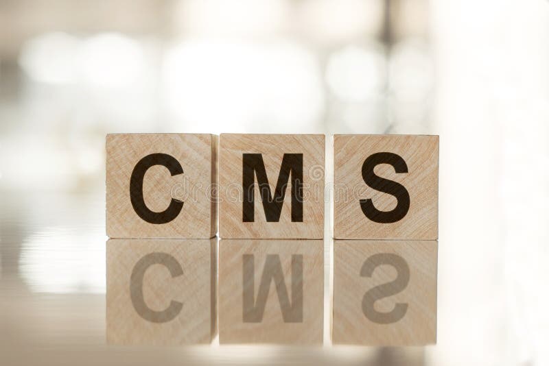 CMS is a Word Written on Wooden Blocks. the Text is Written in Black ...