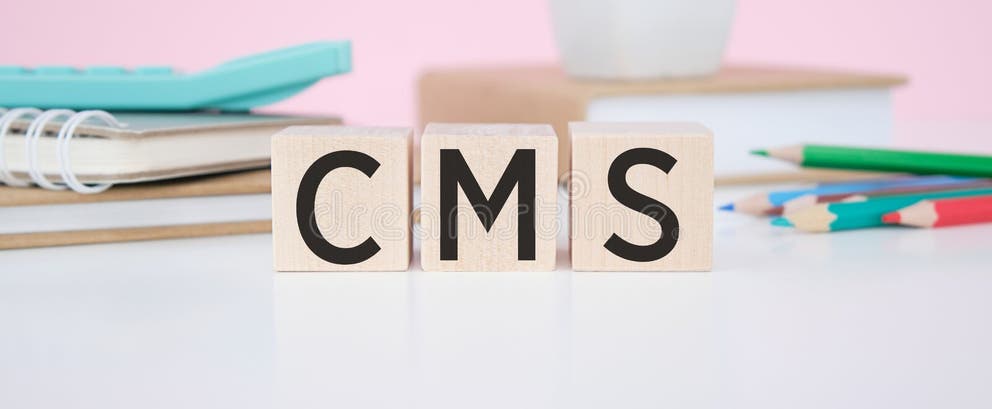 CMS Written on a Wooden Cube on the Keyboard Stock Photo - Image of ...