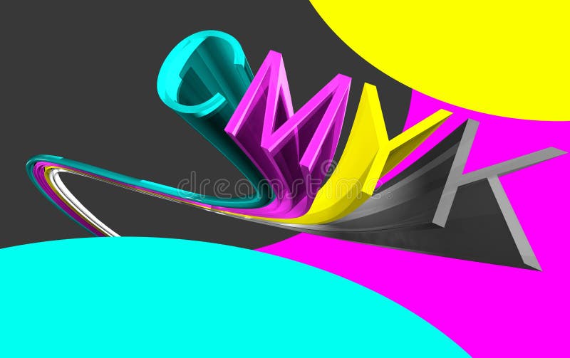 Cmyk 3d word stock illustration. Illustration of text - 6415476