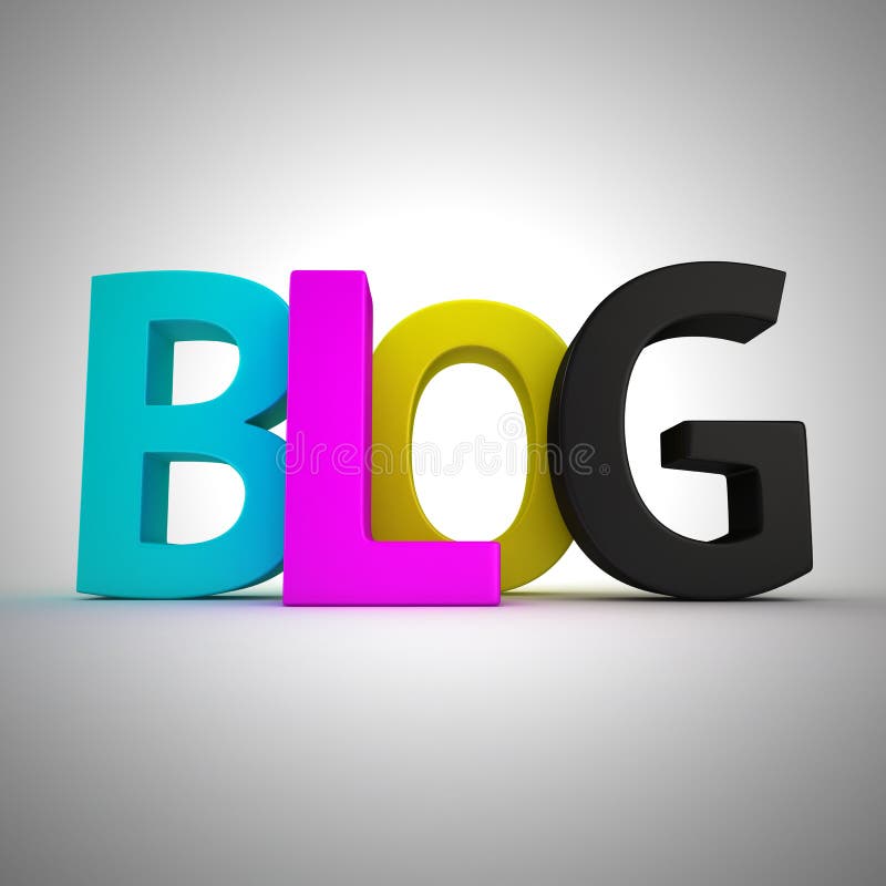 The Word BLOG in 3D stock illustration. Illustration of modern - 26341527
