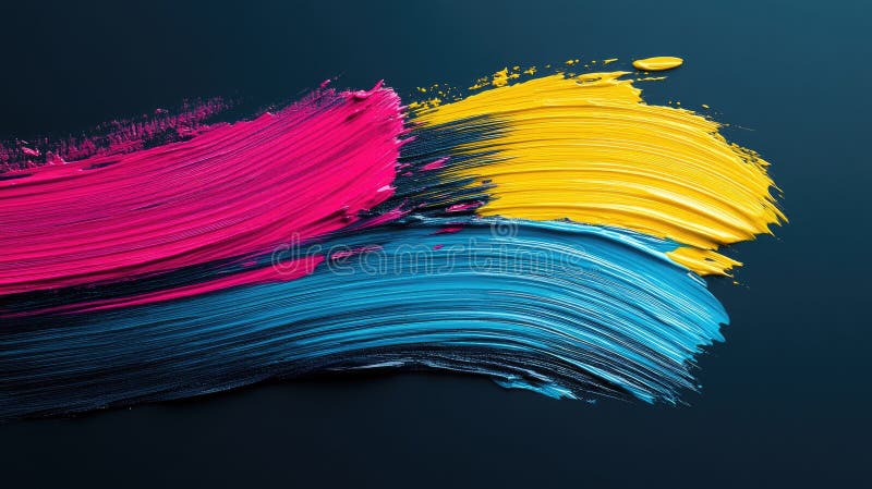 Cmyk Brush Strokes Colors AI Generated Stock Photo - Image of graphic ...