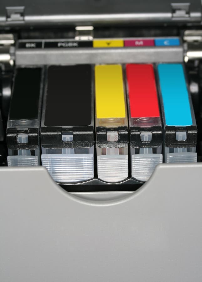 CMYK Ink Cartridges for Laser Copier Machine Stock Photo - Image of ...