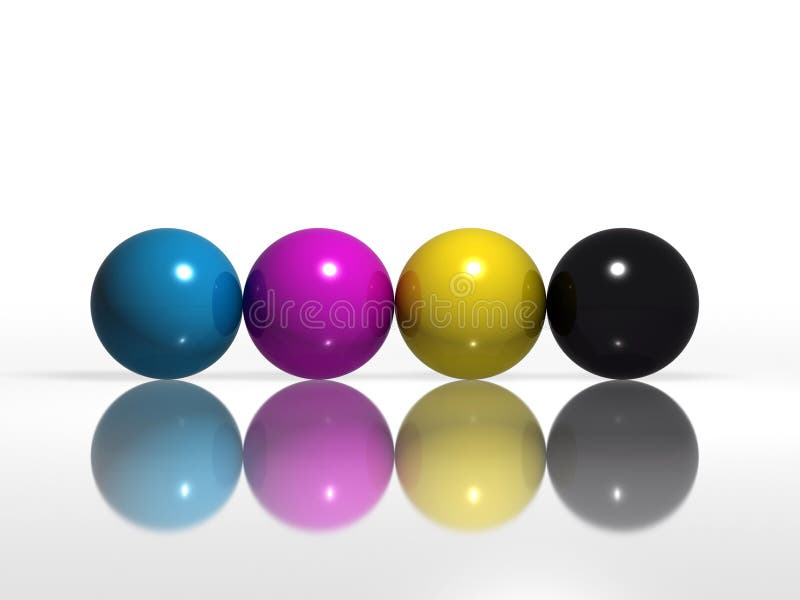 CMYK color balls stock illustration. Illustration of cmyk - 12211408
