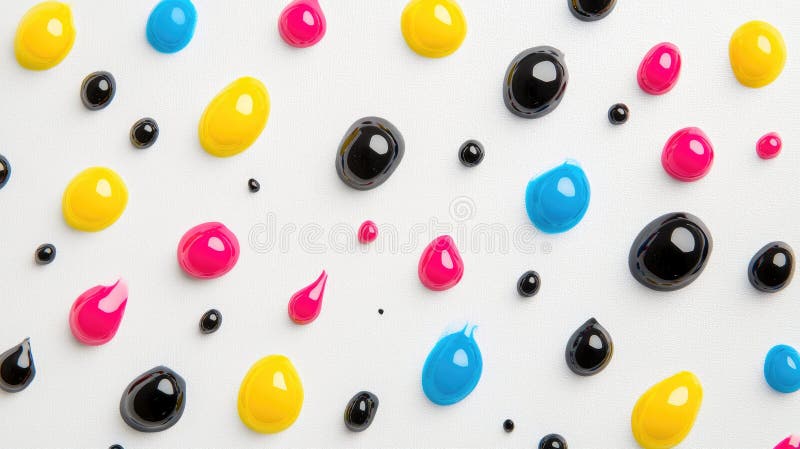 Cmyk Color Drops AI Generated Stock Photo - Image of cyan, print: 354712946