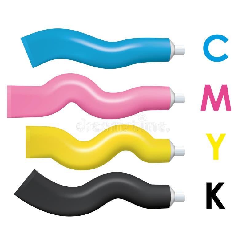 CMYK Color Paint Tubes. Vector Illustration. Stock Vector ...