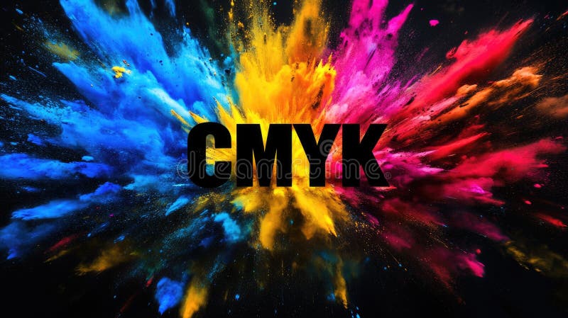 Cmyk Color Powder Explosion AI Generated Stock Image - Image of color ...