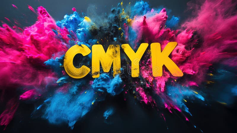 Cmyk Color Powder Explosion AI Generated Stock Photo - Image of black ...