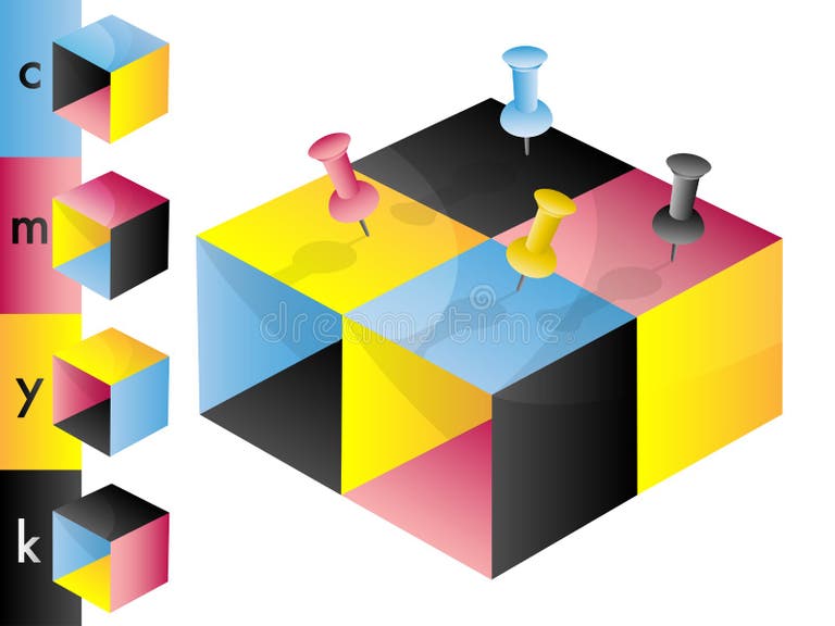 CMYK color profile blocks stock vector. Illustration of print - 20976569