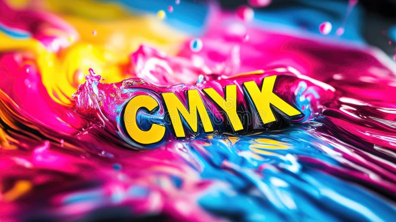 Cmyk Color Splash Explosion AI Generated Stock Illustration - Illustration of collection, liquid ...