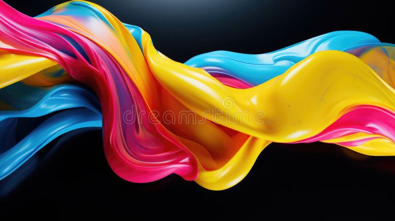Cmyk Color Wave Explosion AI Generated Stock Illustration ...