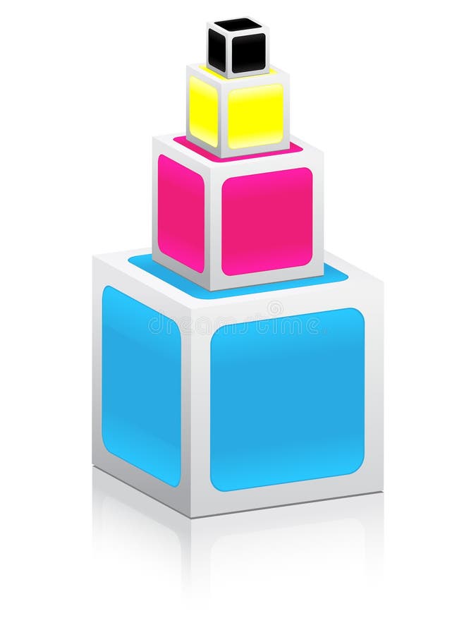 CMYK colors stock vector. Illustration of blocks, shiny - 16490108