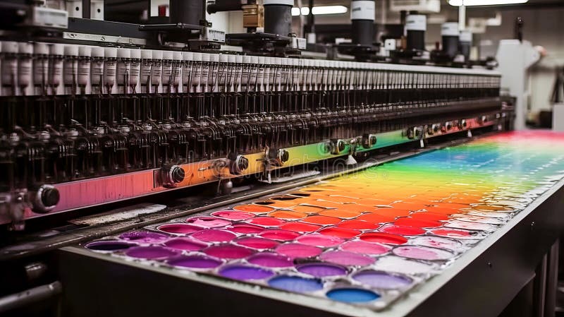 CMYK Colors, Printing House. Offset Printing Machine Stock Illustration ...