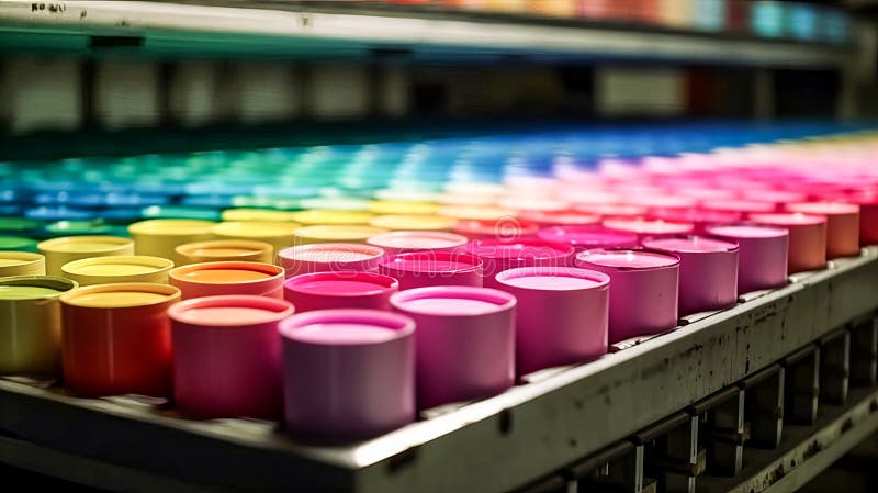 CMYK Colors, Printing House. Offset Printing Machine Stock Illustration ...