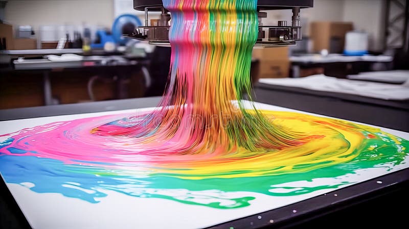 CMYK Colors, Printing House. Offset Printing Machine Stock Illustration ...