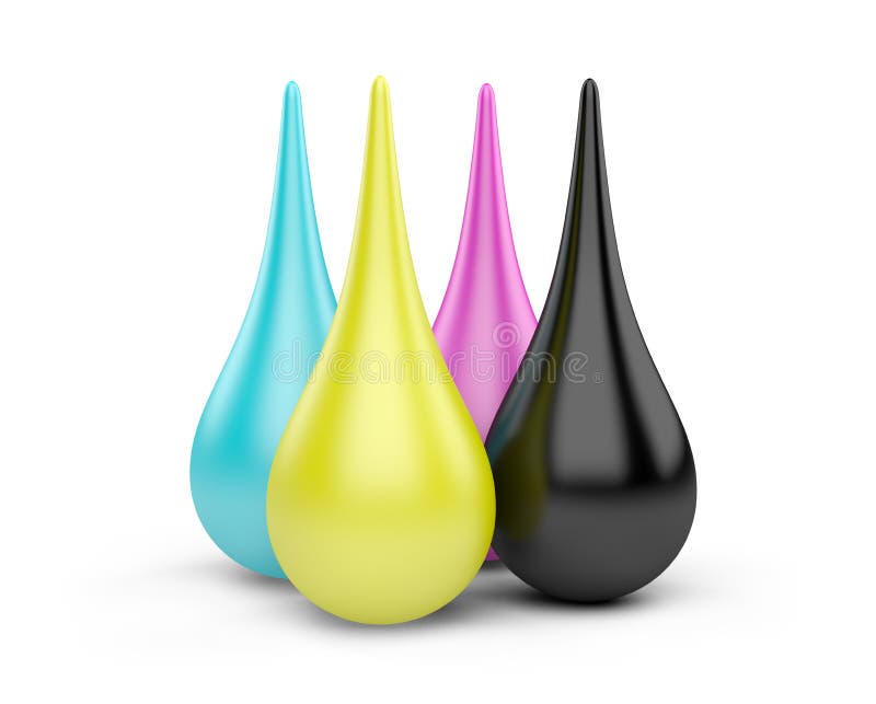 CMYK ink drop and splodge stock vector. Illustration of pink - 29910754