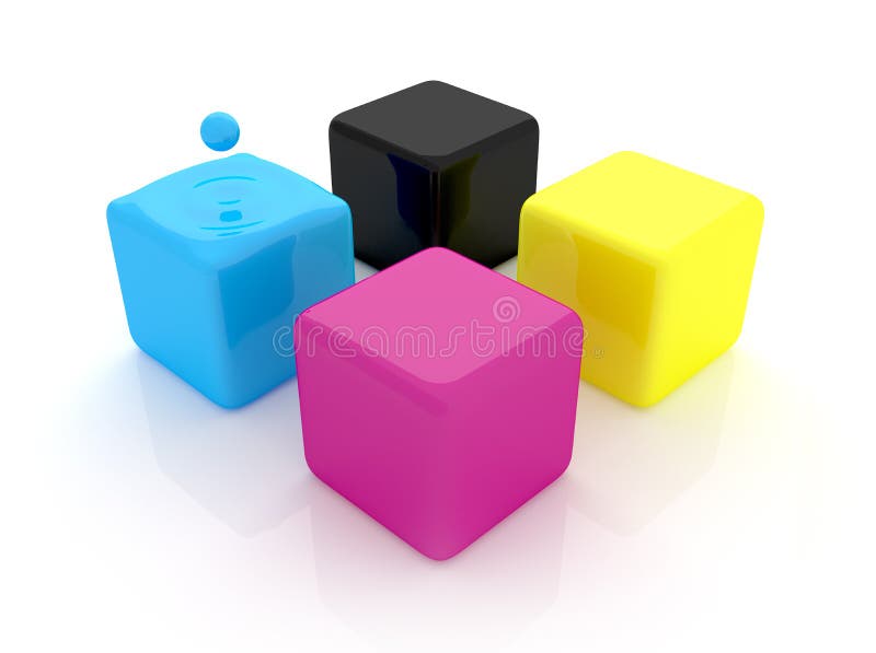 CMYK cubes stock illustration. Illustration of cyan, stamp - 12190311
