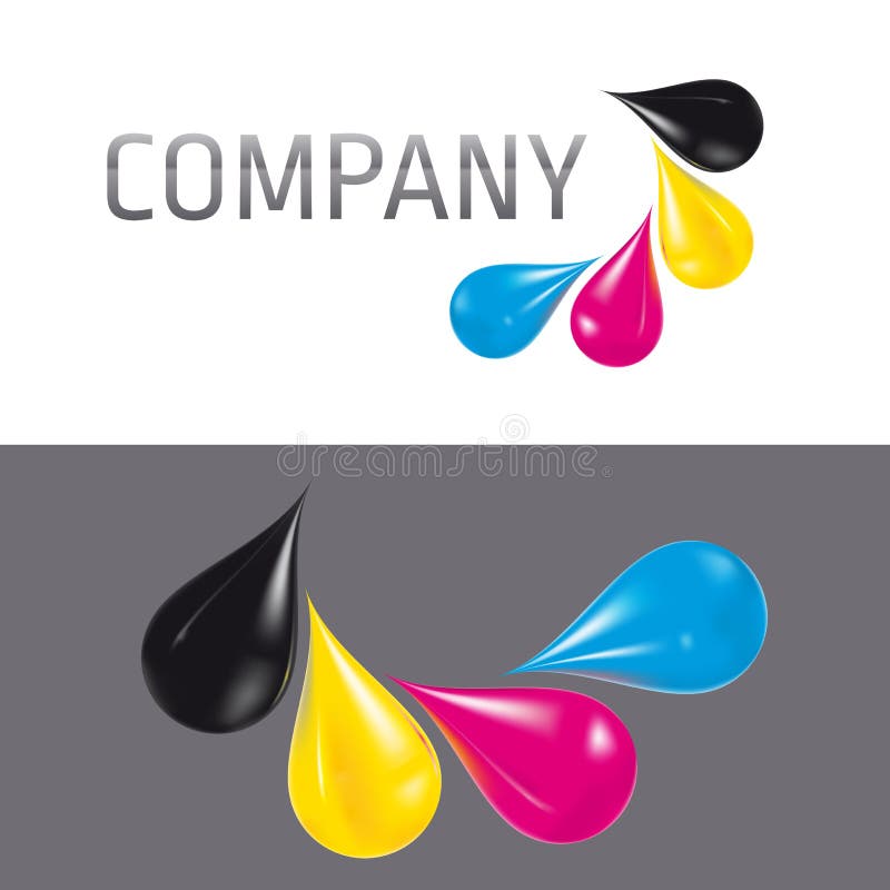 Cmyk ink drops stock illustration. Illustration of yellow - 12506454