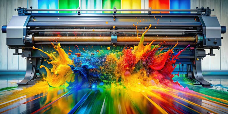 CMYK Explosion a Colorful Burst from a Printing Press Stock ...