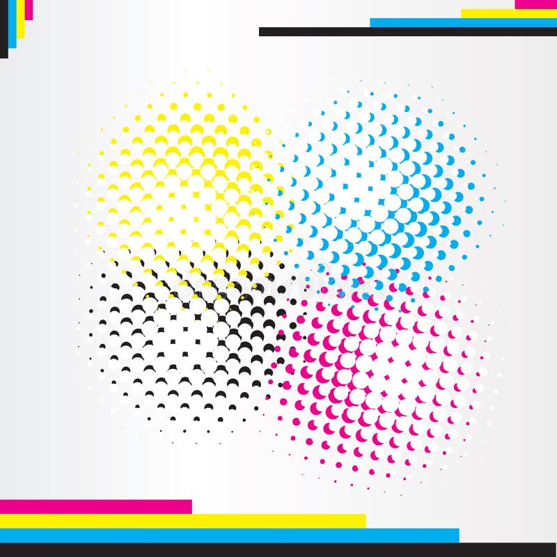 Cmyk halftone stock vector. Illustration of imagery, optical - 12588000