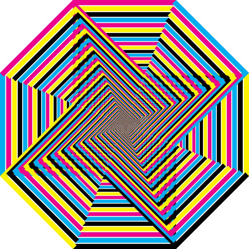 CMYK Hexagonal Game Cyan Magenta Yellow Black Stock Vector ...
