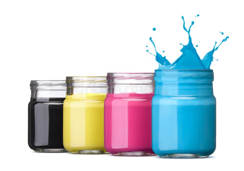 Cmyk ink stock image. Image of color, splash, white, container - 25022543