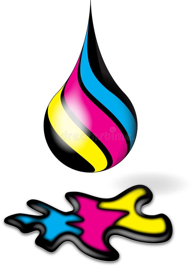 CMYK ink drop and splodge stock vector. Illustration of pink - 29910754