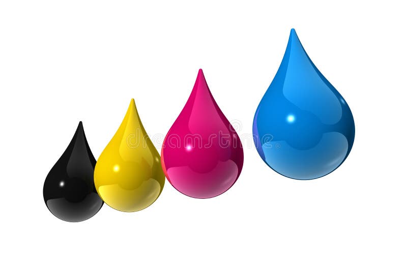 Cmyk ink drops stock illustration. Illustration of yellow - 12506454