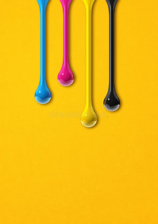 Cmyk ink drops stock illustration. Illustration of yellow - 12506454