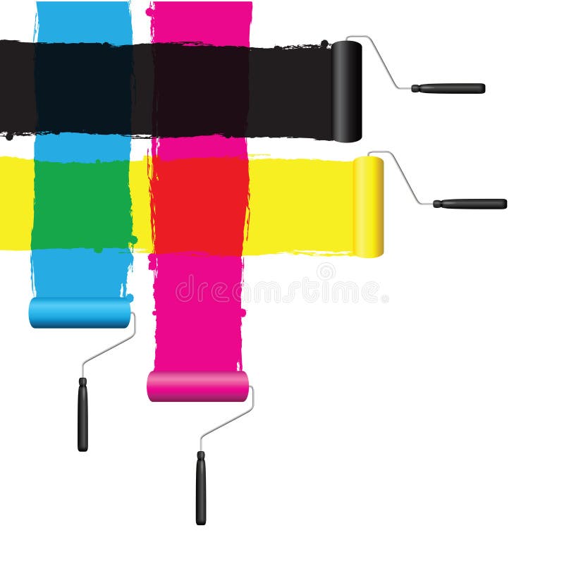 Cmyk ink roller stock illustration. Illustration of magenta - 92174149