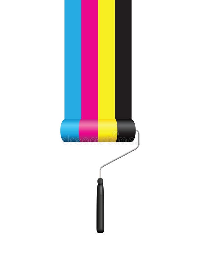 Cmyk ink roller stock illustration. Illustration of abstract - 92174154