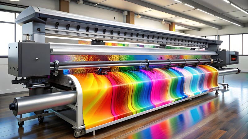 CMYK Inkjet Printer Working on Vinyl Banner with Control Stock ...