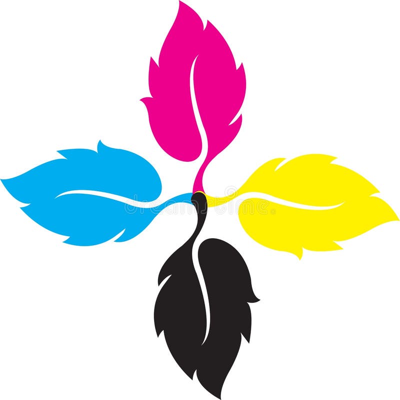 Cymk leafs stock vector. Illustration of draw, colorful - 25014876