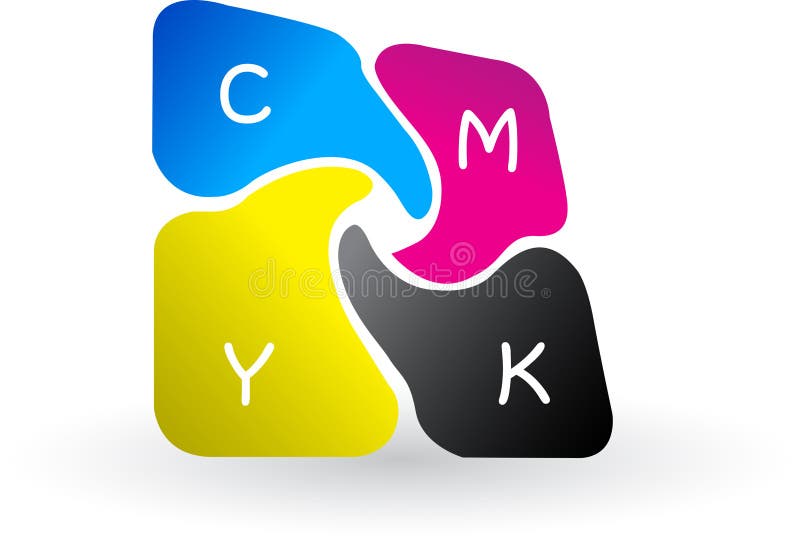 CMYK Print Service Artistic Logo Concept Stock Vector - Illustration of ...