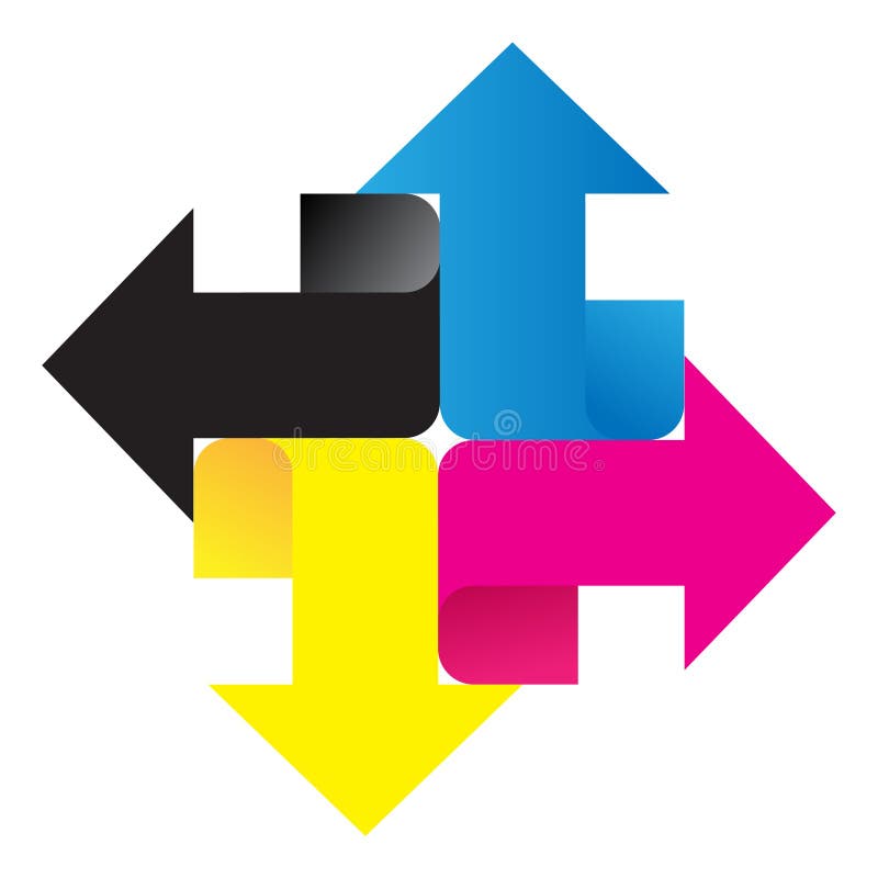 Cmyk logo stock vector. Illustration of isolated, direction - 33815121