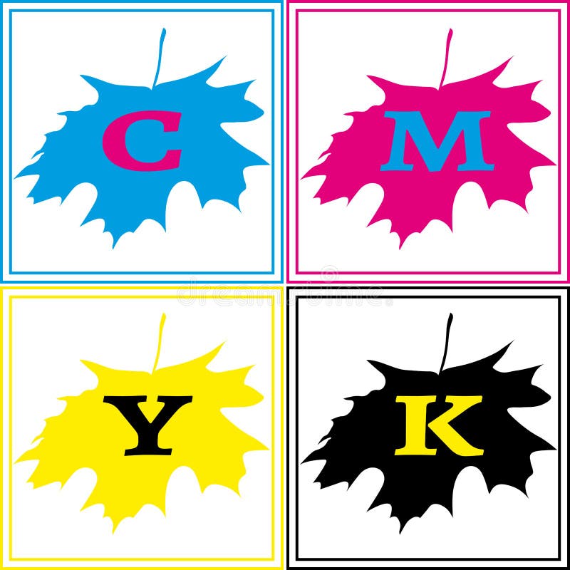 CMYK Maple Logo stock vector. Illustration of paint, vector - 45821697